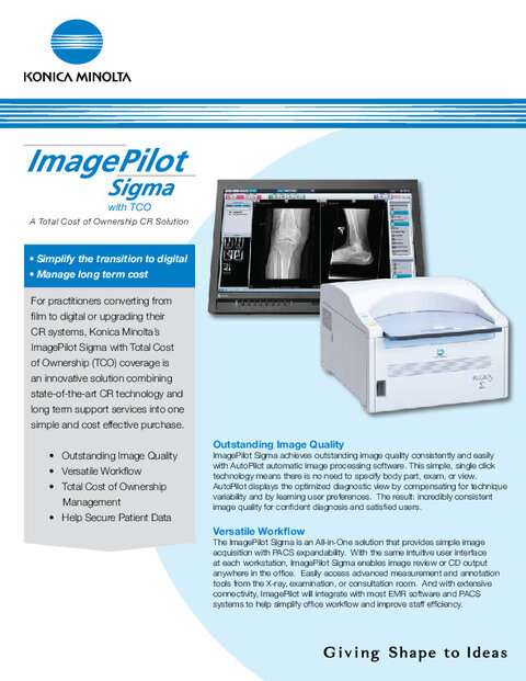 ImagePilot SIGMA | Konica Minolta Healthcare Americas, Inc.